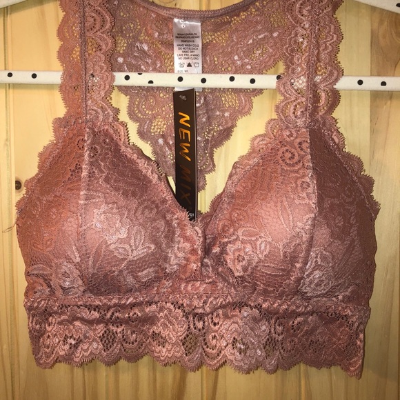 Intimates & Sleepwear | Nwt Beautiful Bralette With Lace Racer Back ...